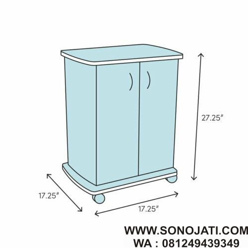Meja Printer Kayu Mobile Stand - Sono Jati Furniture