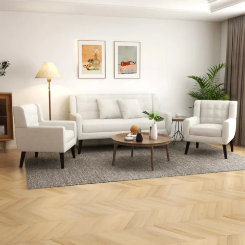 Sofa Set Minimalis Putih Stephanny 3 - Sono Jati Furniture